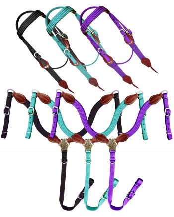 Shiloh Stables and Tack: Showman ® Nylon Brow Band Headstall and Breast ...