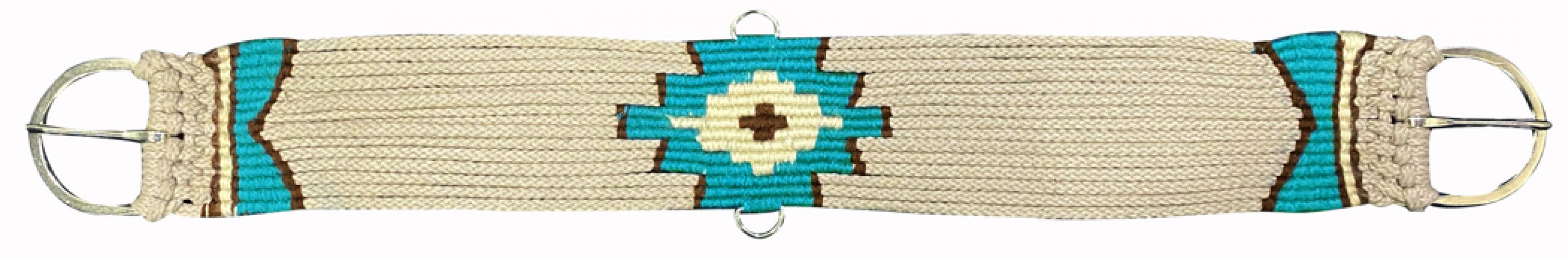 Shiloh Stables and Tack: Showman ® Tan Multi Strand Wool Blend string girth with Aztec Design ...