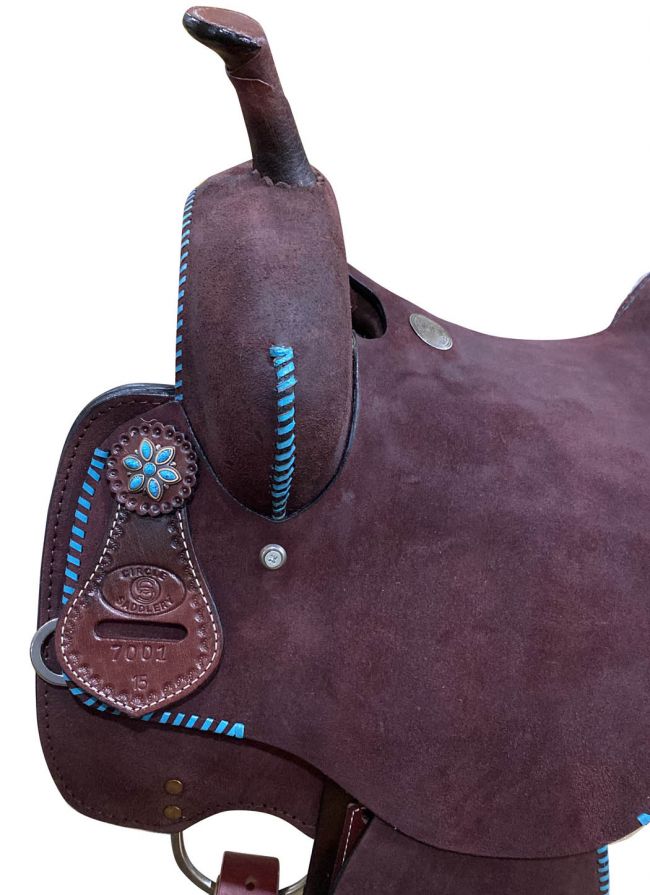 Shiloh Stables and Tack: 15" CIRCLE S Barrel style saddle with Teal ...