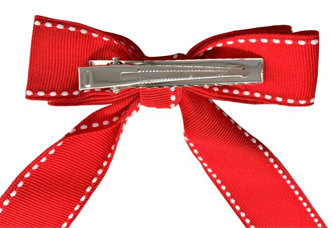 Shiloh Stables and Tack: Red and White Stitched Christmas Bow. Attaches ...
